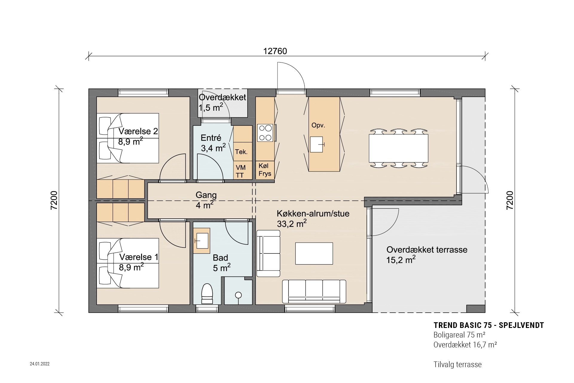 Byg et moderne og charmerende Trend Basic sommerhus